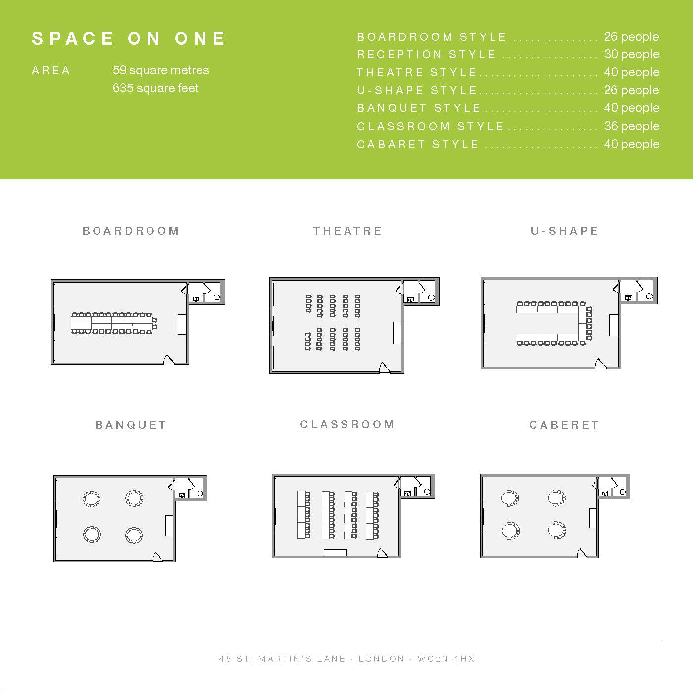 St Martins Lane Events Floor Plan Brochure - Morgans Originals